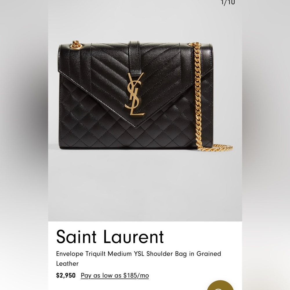 Ysl Envelope Medium Grained Leather - Gem